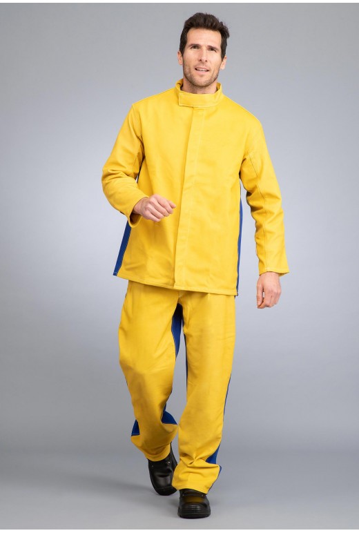 Welding trousers in grain leather/cotton FR | EDC Protection