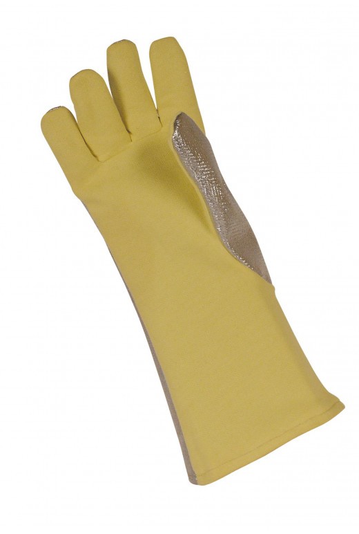 5-finger para-aramid fleece gloves with aluminised back | EDC Protection