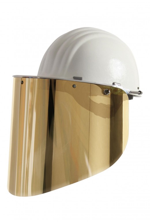 Clear and gold polycarbonate visor | EDC Protection